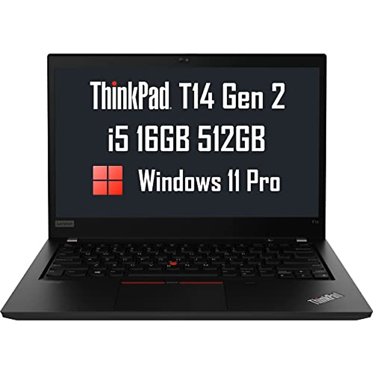 Lenovo ThinkPad T14 Gen 2 14" FHD (Intel 4-Core i5-1135G7, 16GB RAM, 512GB SSD, UHD Graphics) IPS Business Laptop, Backlit, Fingerprint, 2 x Thunderbolt 4, Webcam, 3-Year Warranty, Windows 11 Pro