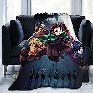 Warce Glosen Unisex Anime Throw Blanket Flannel Fleece Blankets for Bedding Couch Sofa Living Room Throws All Season 50"X40"