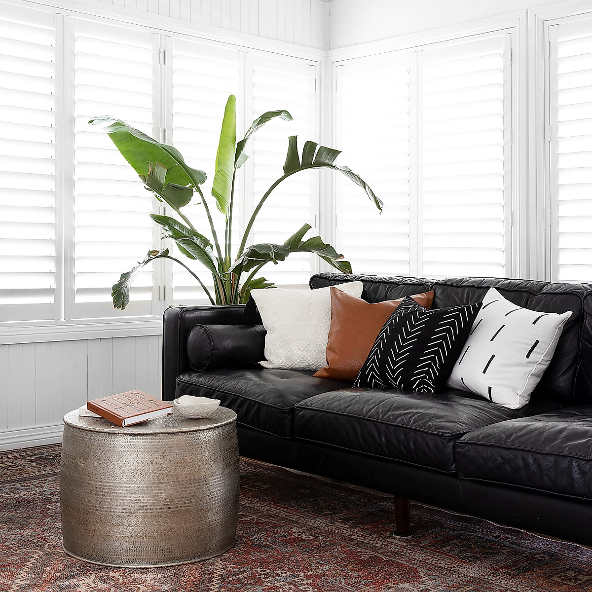 INSPIRED IVORY Boho Throw Pillow Covers - Set of 4 Decorative Farmhouse Pillow Cases for Living Room,Home - Aztec Toss Pillow Covers 18x18 Striped Geometric Aztec for Couch Sofa Bed - Urban Collection