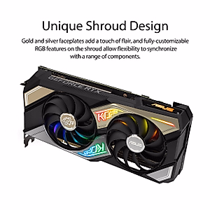 ASUS KO NVIDIA GeForce RTX 3070 OC Edition 8GB GDDR6 Gaming Graphics Card (PCIe 4.0, 8GB GDDR6 Memory, HDMI 2.1, DisplayPort 1.4a, Axial-tech Fan Design, 0dB Technology, Enduring capacitors)