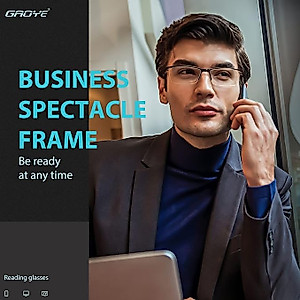 6 pack Executive Style Reading Glasses Men - Durable Readers with 99% Blue Light Blocking - Comfortable Fit with TR90 Frames