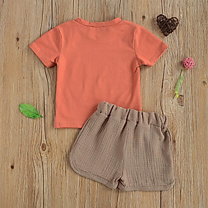 Bmnmsl Baby Toddler Boy 2-piece Shorts Set, Short Sleeve Cute Sun Print T-shirt Tops and Shorts Summer Outfit (Here comes the sun, 18-24 Months)