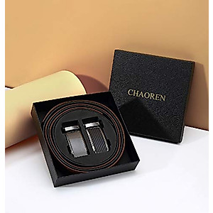 CHAOREN Mens Belts Leather Ratchet 2 Pack - Mens Dress Belt for Dress Pants(32mm)