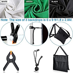 [Upgraded LED Bulb] Photography Lighting Kit 8.5x10ft Backdrop Support System and LED Softbox Set, 6400K Bulbs, Umbrella, Video Studio Continuous Lighting Kit for Photo Studio, and Video Shooting