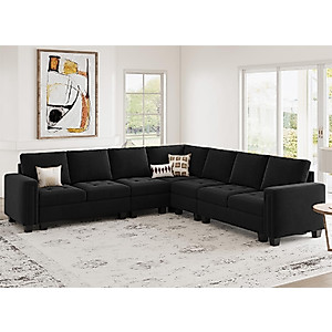 Belffin Single Seat Module for Modular Sectional Sofa Black