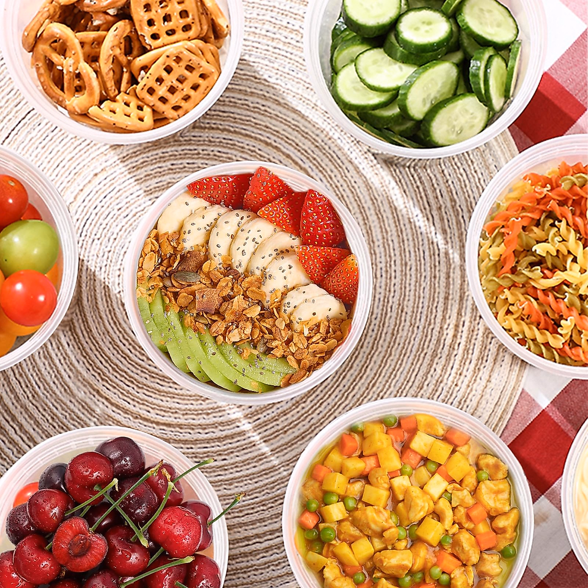 YUESING 40 Pack 32oz Deli Containers with Lids Food Storage Containers Plastic Deli Containers with Lids, Slime, Soup, Meal Prep Containers | BPA Free | Stackable | Leakproof | Dishwasher/Freezer Safe