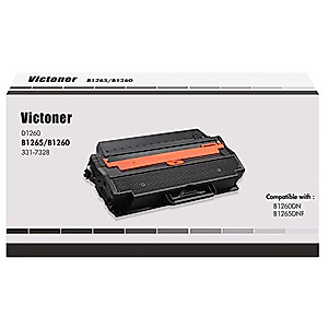 VICTONER Compatible B1260dn B1265dfw Toner Cartridge Replacement for Dell 331-7328 B1260 B1265 for Dell 1260 B126x Printer Ink (Black, 1-Pack)