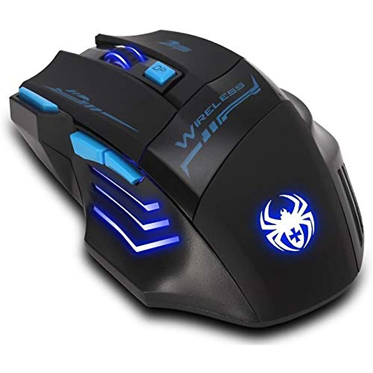zelotes Wireless Mouse,2400DPI,7 Buttons,2.4G Computer Mouse,USB LED Wireless Gaming Mouse for Laptop,Ergonomic Mouse for PC,Mac,Black