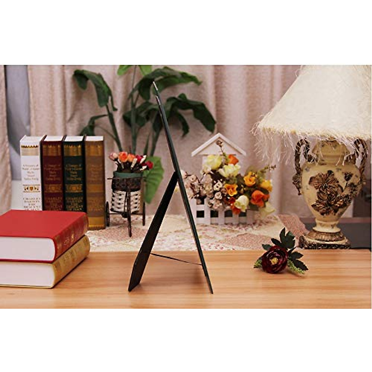 Cq acrylic 6x8 Glass Picture Frame,Silver Mirrored for Photo Display Stand on Tabletop,Pack of 2