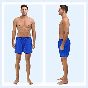 Panitay 300 Pcs Disposable Exam Shorts Non Woven Exam Wear Short Disposable Travel Underwear Unisex Shorts Bottoms with Elastic Waistband for Women Men Spa Massage Examination Services Supplies, Blue