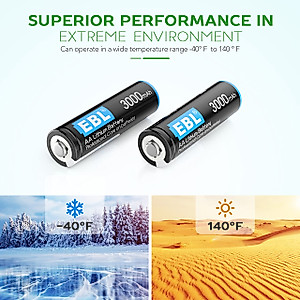 EBL 8 Pack 1.5V Lithium AA and 8 Pack Lithium AAA Batteries High Performance Constant Volt Lithium Battery