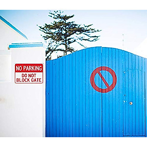 (2 pack) Faittoo No Parking Do Not Block Gate Sign, 10 x 7 Inches rectangle, .040 Rust Free Aluminum, UV Protected and Waterproof, Weather Resistant, Durable Ink, Easy to Mount