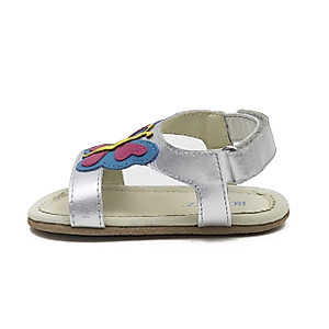 Robeez First Kicks Baby Girl and Unisex Sandals for Infant/Toddlers - Nakai White - 9-12 Months