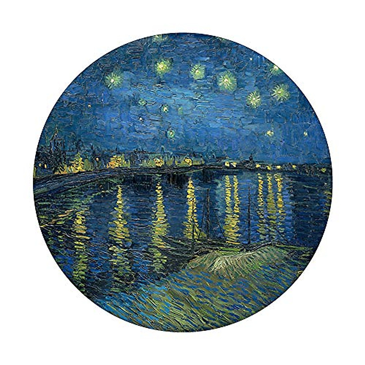 Vincent Van Gogh Starry Night Over the Rhone-Vintage Artwork PopSockets PopGrip: Swappable Grip for Phones & Tablets