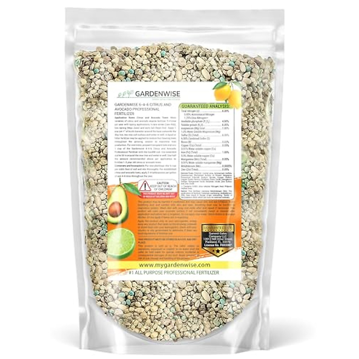 Gardenwise 6-4-6 Avocado and Citrus Tree Professional Fertilizer Plant Food for Outdoor/Indoor Gardening; Quick-Release Nitrogen Fertilizer; Orange, Lime, Avocado and Lemon Tree Fertilizer (2 QUARTS)
