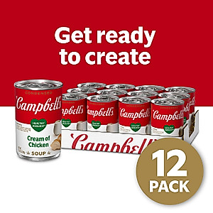 Campbell's Condensed Heart Healthy Cream of Chicken Soup, 10.5 oz Can (12 Pack)