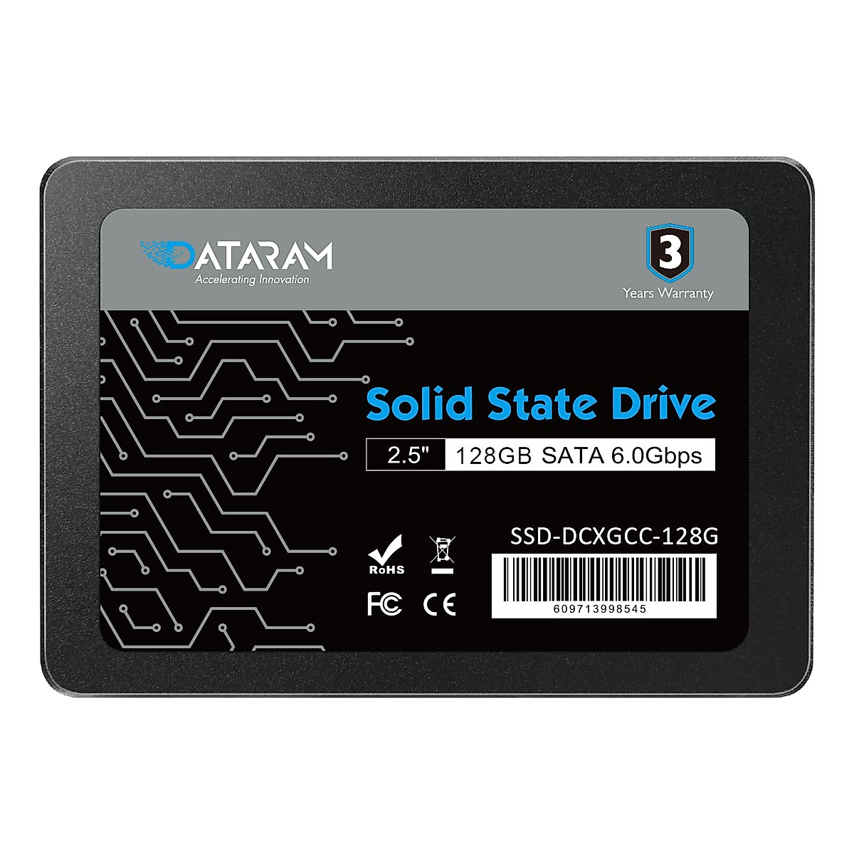 Dataram 128GB 2.5" SSD, 6.0 Gbps SATAIII Solid State Drive High Speed Read & Write