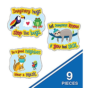 Carson-Dellosa One World Social Distancing Germ Busters Bulletin Board Set, Carson Dellosa Classroom Decorations, 9 Pieces (110512)