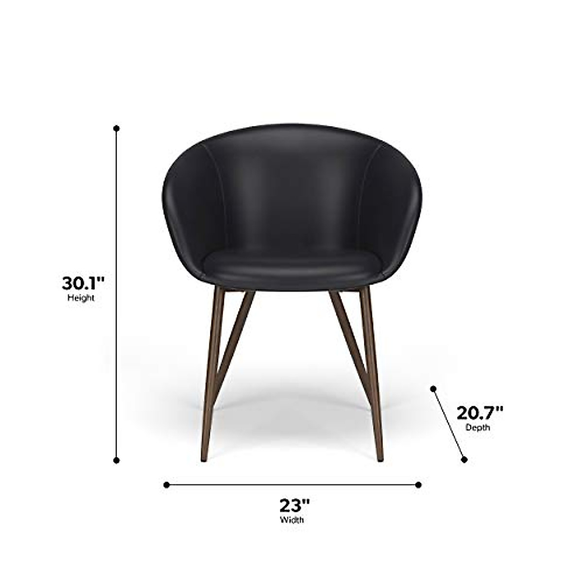 HON Basyx Monroe Upholstered Guest Chair, Black Bonded Leather