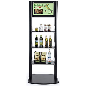 Displays2go Digital Sign Shelving Racks, Plug n-Play, 21.5" Screen, Built-in-Speakers â€“ (DRS21BK)