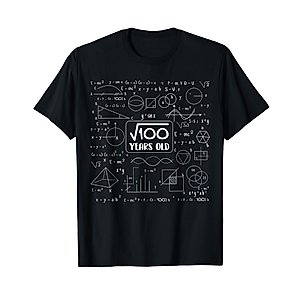 Square Root of 100 - 10 Year Old Math Lovers 10th Birthday T-Shirt