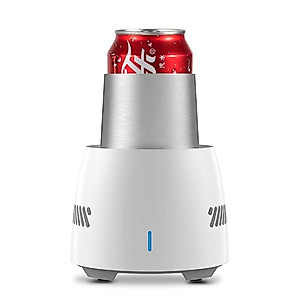 Coffee Machines Camping Coolers Coffee Cup Cooler Portable Mug Cooling Beverage Chiller Electric Cup Plate Fast Cooling Machine with Aluminum Mug for Office Home Outdoor Reusable Iced Tea Wine Juice
