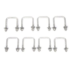 1/2" Diameter 13" Thread Square U-Bolt for Boat Trailer 8 Pieces 1/2" D x 3 1/16" W x 4 5/16" L