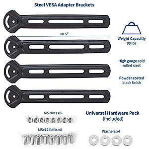 VIVO Steel VESA Mount Adapter Plate Brackets for LCD Screens, Conversion Kit for VESA up to 400x400mm, MOUNT-AD4X4