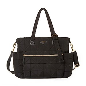 TWELVElittle Carry Love Tote Diaper Bag 3.0. Spacious Baby Bag with Changing Pad, Includes Detachable Strap & Stroller Clips, Machine Washable, Black