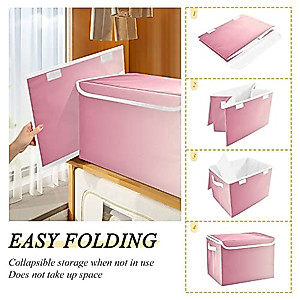 innewgogo Pink Gradient Storage Bins with Lids for Organizing Organizer Containers with Handles Oxford Cloth Storage Cube Box for Clothes