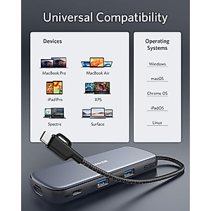 Anker PowerExpand 4-in-1 SSD USB C Hub, with 256G SSD Storage, 4K HDMI, 100W Power Delivery and 2 USB 3.0 Data Ports, for MacBook Pro, MacBook Air, iPad Pro, XPS, and More