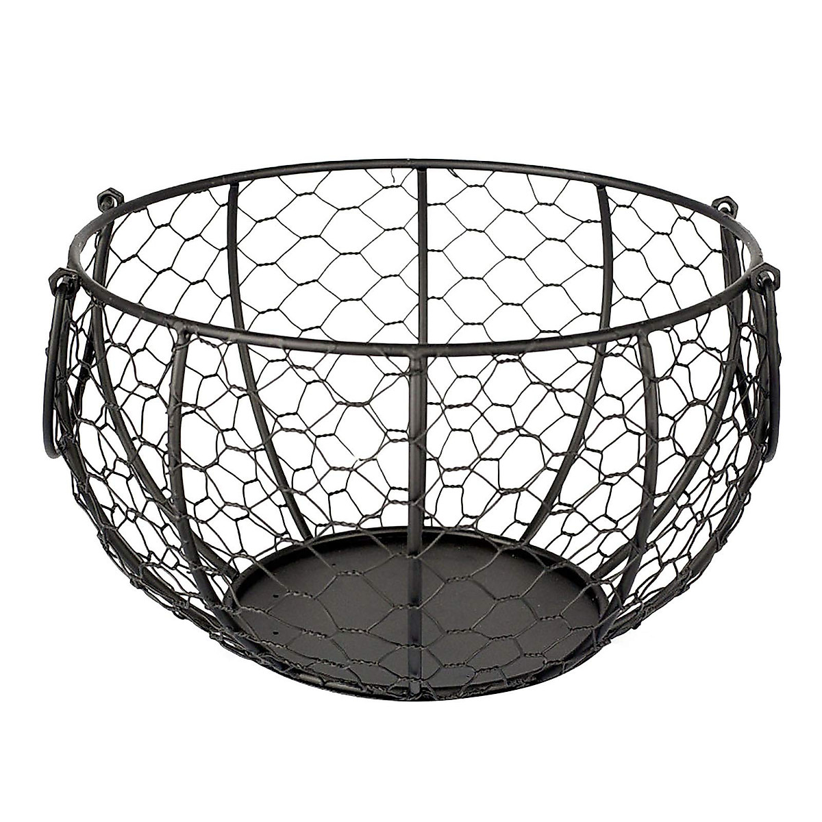 Qube Eggs Basket,Eggs Storage Iron Basket with Ceramic Chicken Lid, Metal Wire Hen Egg Basket Container,Eggs Holder Box for Storing Fruits, Vegetables (Pink), 20 x 15 x 7.3 cm