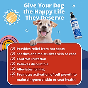 Pup Labs Soothing Spray - Natural Moisturizer Flushes Out Root Cause of Itching and Scratching - Hot Spot Relief for Dogs with BioFlavin Extract - Made for All Dogs and in The USA, 4 Fluid Ounces