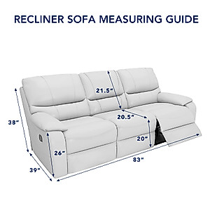 PureFit Water Resistant Reversible Sofa Covers for Reclining Sofa - Non Slip Split Recliner Couch Cover for 3 Cushion Couch, Washable Furniture Protector for Kid, Dog (3 Seat, Gray/Light Gray)