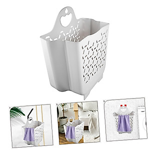 Collapsible Laundry Basket Foldable Laundry Basket Wall Hanging Foldable Dirty Clothes Basket Wall Laundry Hamper Mounted Laundry Hampers Clothing White Child Tpe Plastic Basket