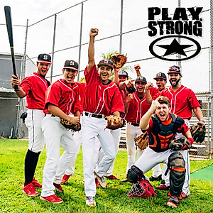 Play Strong Baseball Birthday Card 1-Pack (5x7) Super Star Illustrated Sports Birthday Cards Greeting Cards- Awesome for Baseball Players, Coaches and Fans Birthdays, Gifts and Parties!