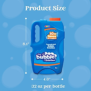 JOYIN 32 oz Bubble Solution Refills (close to 1L/ 2.5 Gallon) Big Bubble Solution, Bubble Concentrated for Easter Bubbles, Bubble Machine, Bubble Gun, Bubble Wands, Bubble Mower, Bubble Juice Refills