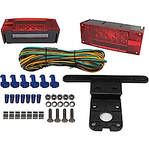 MAXXHAUL 70468 Trailer Light Kit - 12V All LED, Rectangular Left and Right Waterproof Submersible for Trailers, Boat Trailer Truck Marine Camper RV Snowmobile