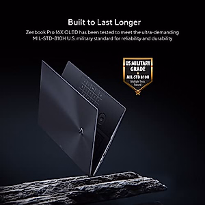 ASUS Zenbook Pro 16X OLED 16" 4K OLED 16:10 Touch Display, Dial, Intel i7-12700H CPU, GeForce RTX 3060 Graphics, 16GB RAM, 1TB SSD, Windows 11 Home, Tech Black, UX7602ZM-DB74T