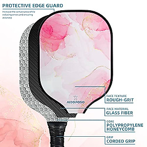 Aieoposo Pickleball Paddles, Pickleball Gift, Fiberglass Pickleball Rackets, Wristbands and Pickleball Cover - Indoor & Outdoor Pickleball Set for Beginners & Intermediate Players