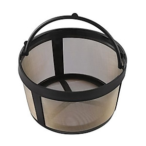 GoldTone Basket Replacement Mesh Bottom Reusable Coffee Filter, 1 Pack, Black/Gold
