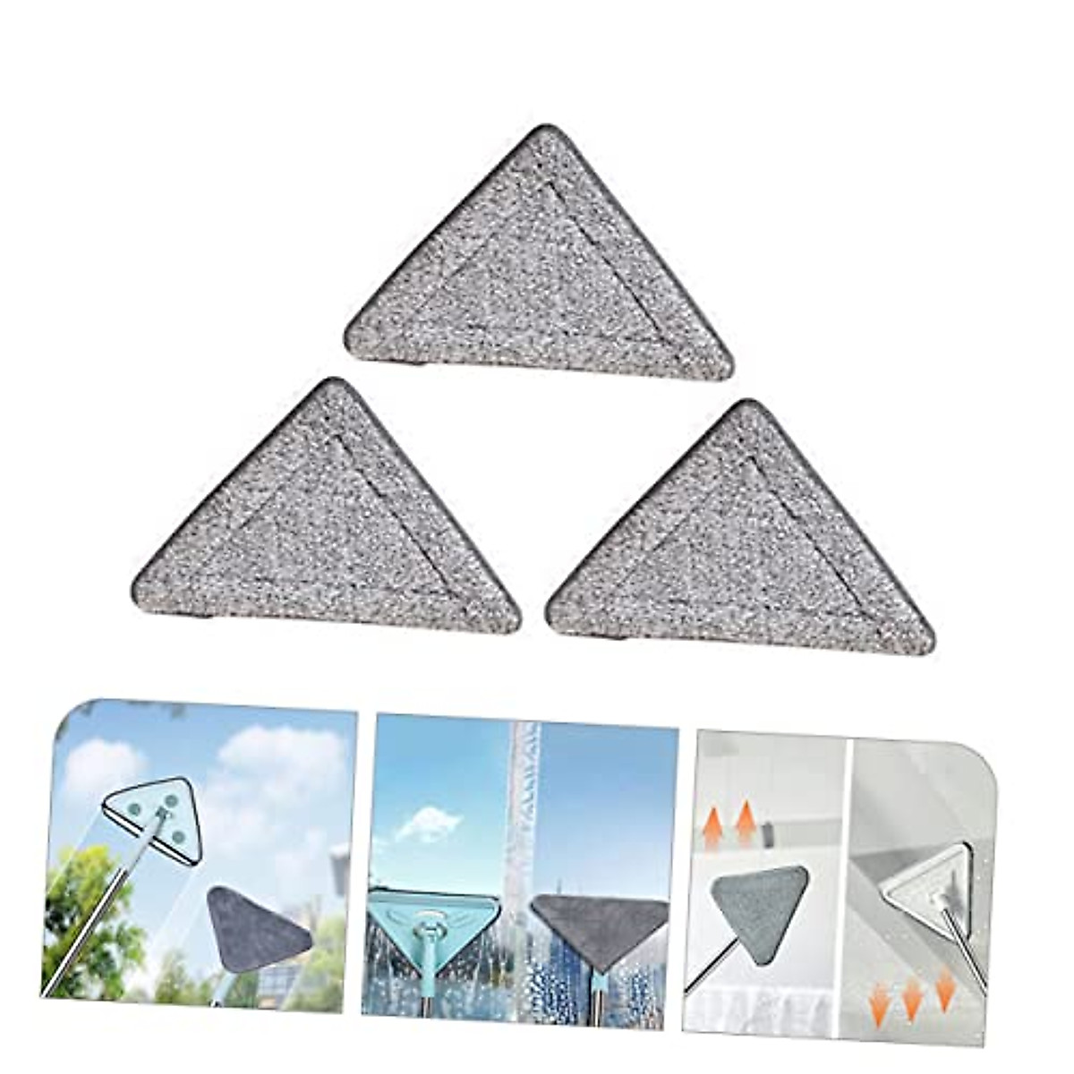 ULTECHNOVO 12 Pcs Triangle Mop Head Microfiber Mop Head Car Wash Mop Floor Cleaner Mop Foaming Wall Cleaner Commercial Mop Extension Pole Wall Cleaner for Painted Walls Foaming Mop Head Round