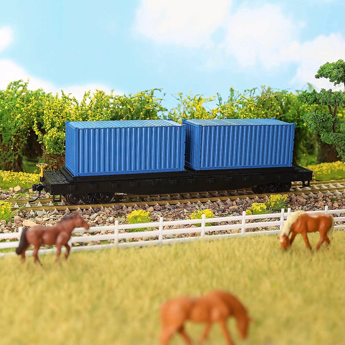 8pcs Mixed Different 20ft Freight Container HO Scale Model Train Accessories 1:87 20 Foot Container C8720