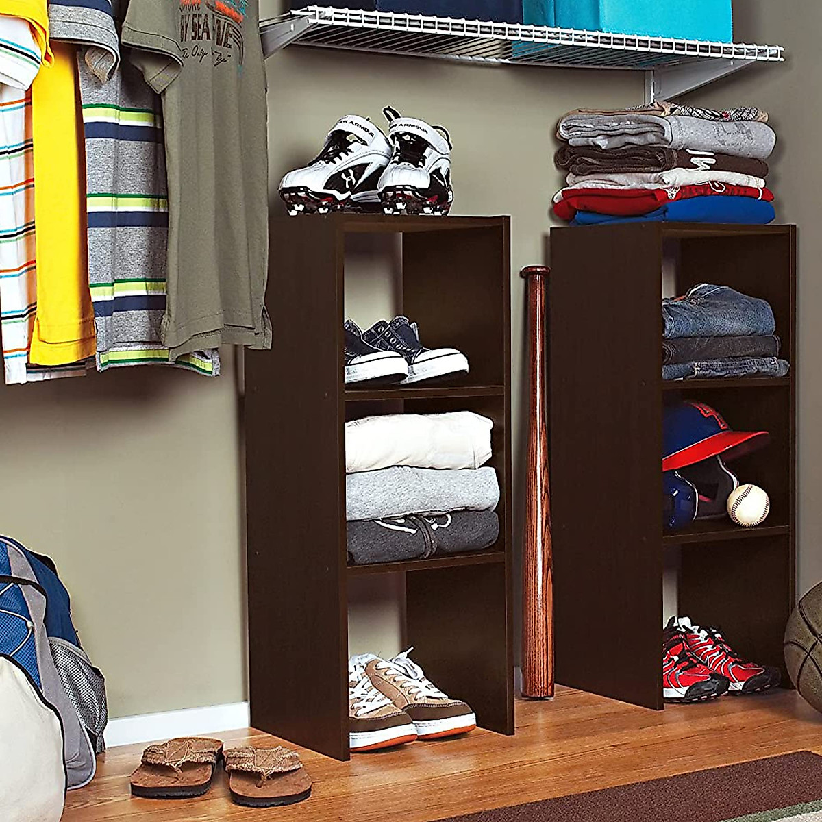 ClosetMaid 895600 Decorative Home Stackable 2-Cube Organizer Storage 31-Inch, Espresso (2 Pack)