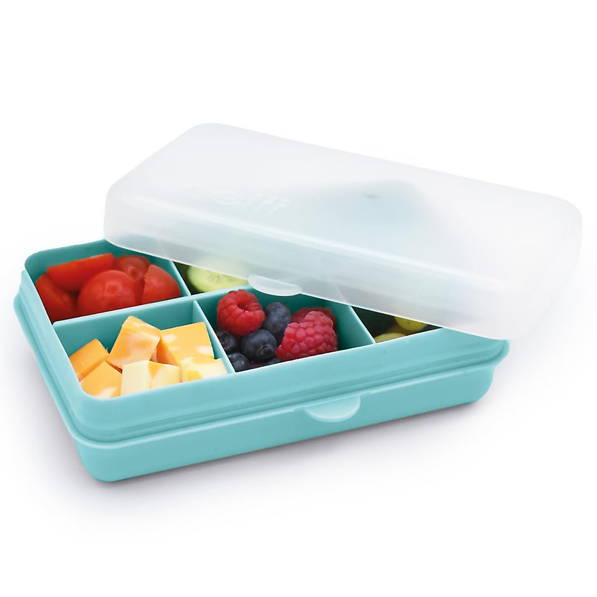 melii Mini Snackle Box – 6 Compartments, Divided Snack Container, Food Storage for Kids and Adults, Removable Dividers, Arts & Crafts, Beads, BPA-Free, Blue
