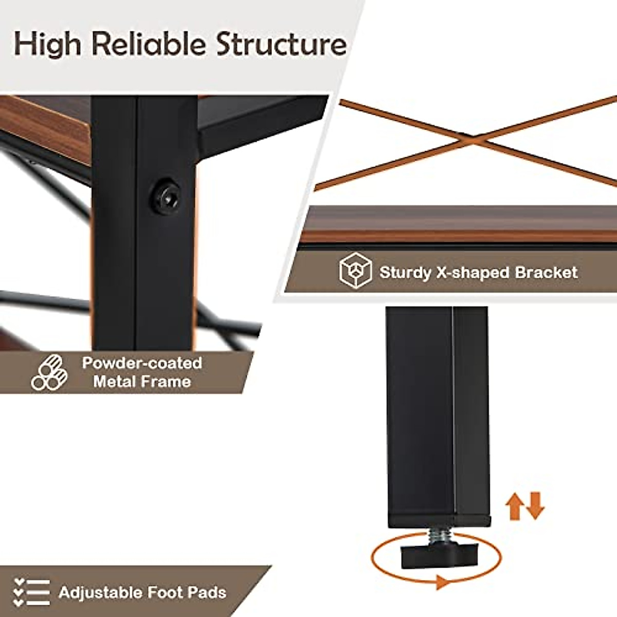 Tangkula 4-Tier Ladder Bookshelf, Freestanding Open Bookcase with Metal Frame & Anti-toppling Device, Industrial Wooden Storage Display Shelf Plant Stand for Living Room Study Balcony (2, 4-Tier)