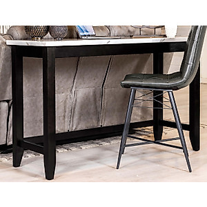 Coaster Home Furnishings Toby Rectangular Marble Top Counter Height Table Espresso and White