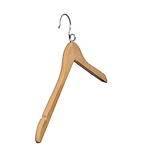 Proman Products Kascade Wooden Hanger with Shoulder Notches, Natural, 50 Piece / Box