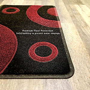 Smartcatcher Mats Bullseye Anti-Fatigue Standing Kitchen Mats Cushioned, 36 X 24, Black And Red Wine