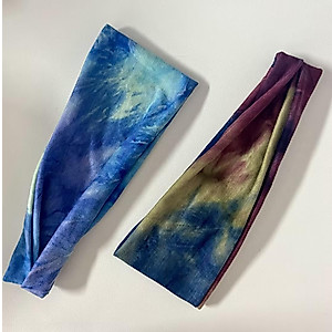 TERSE Women's Headbands, 6 Count - Cute Tie Dye, Soft Cloth, Non-Slip, Sweat Wicking, Workout, Yoga, Running, Hair Bands for Short Hair, Fashion Headbands for Women
